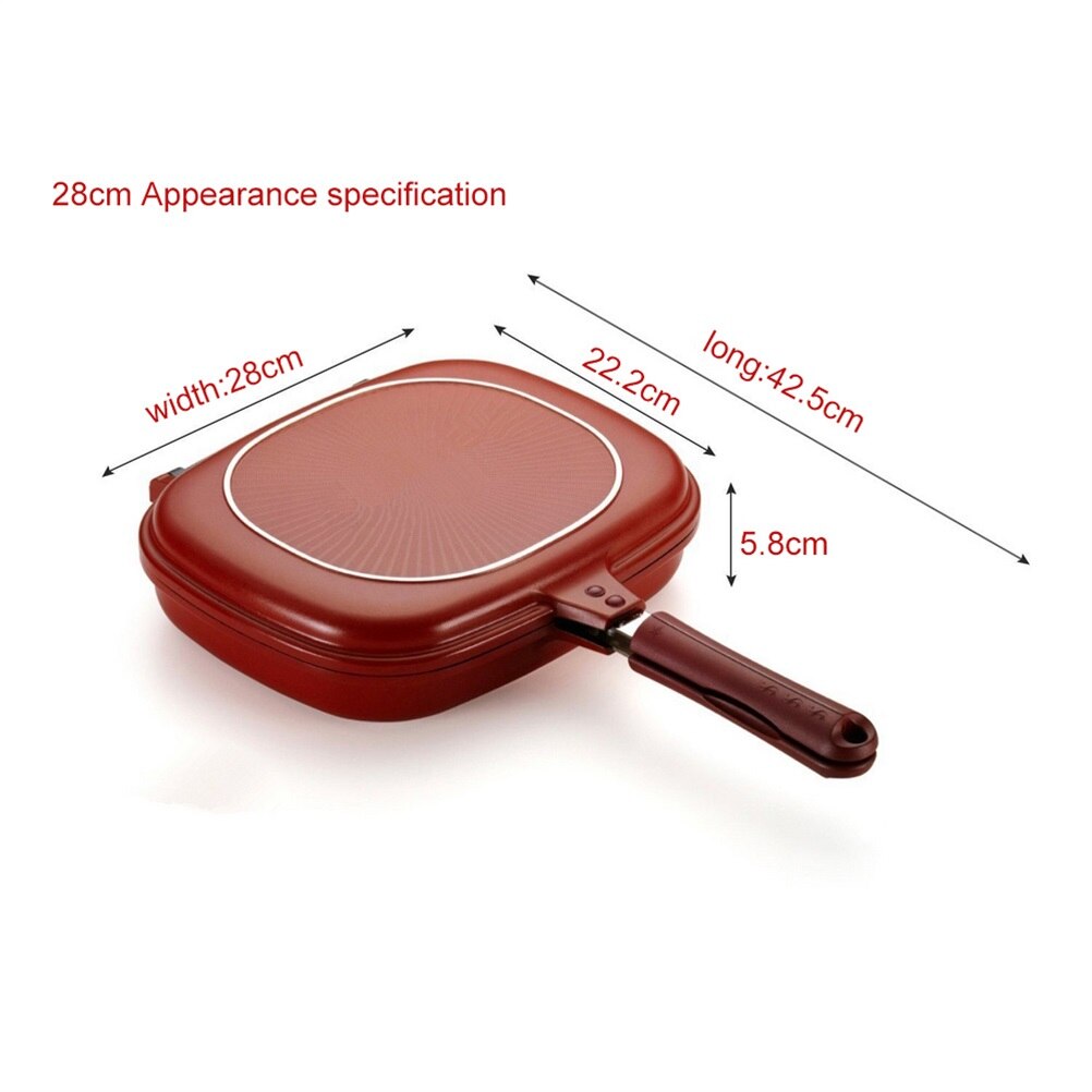 Folding Double-Sided Non-Stick Flat Bottom Frying ... – Vicedeal