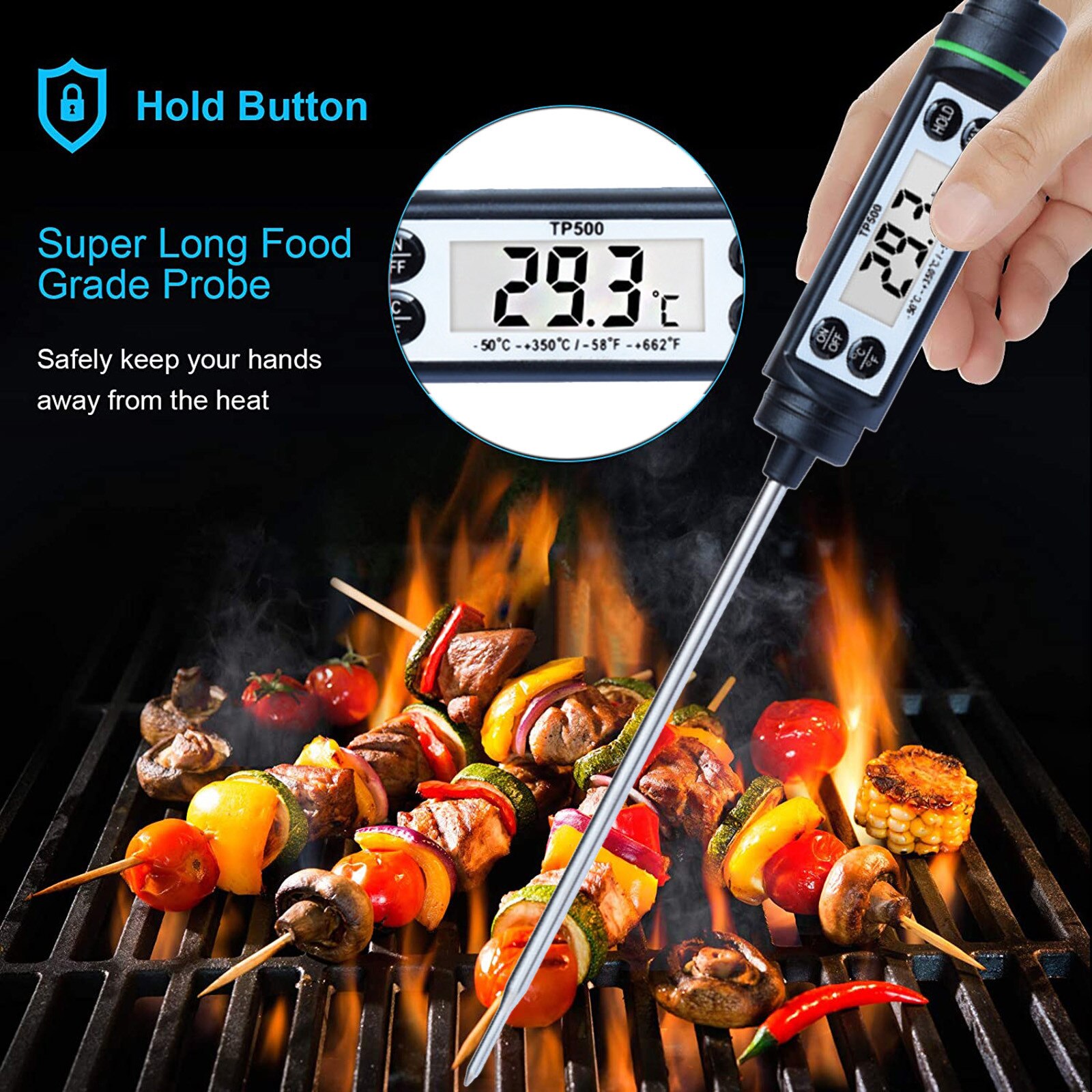 55#Meat Thermometer Kitchen Digital Cooking Food P... – Grandado