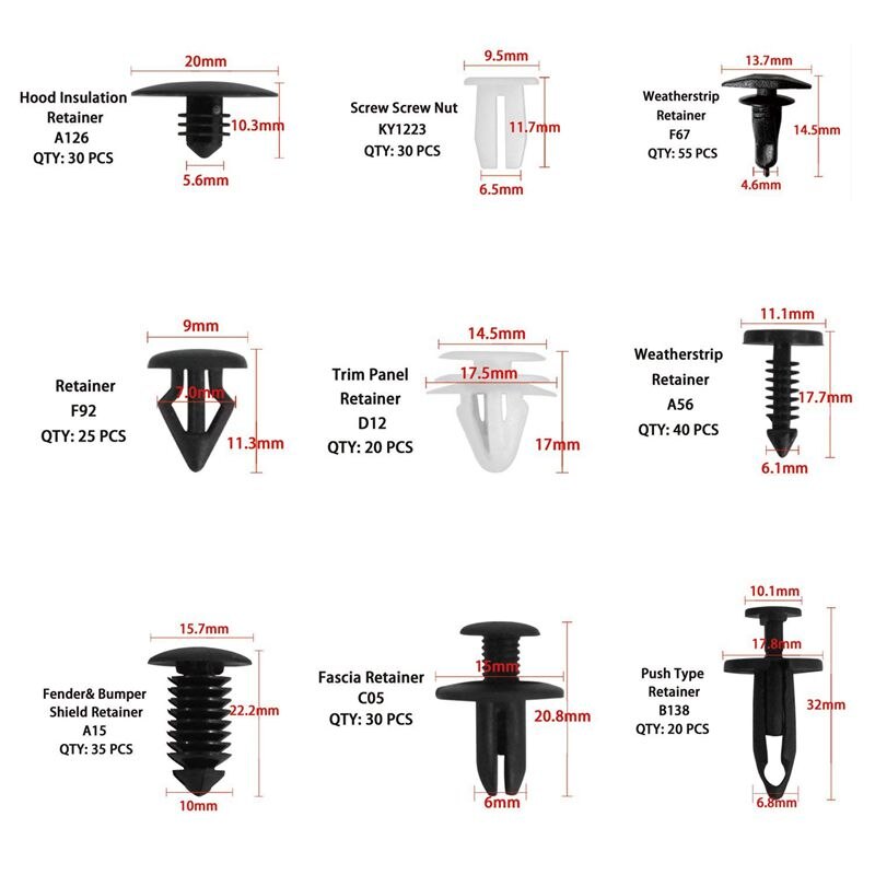 421Pcs Auto Trim Clips Universele Auto Trim Panel ... – Vicedeal