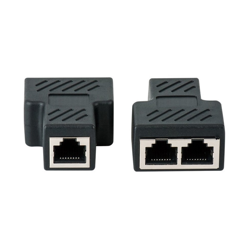 1 To 2 Ways Ethernet Cable Adapter RJ45 Dual Femal... – Grandado