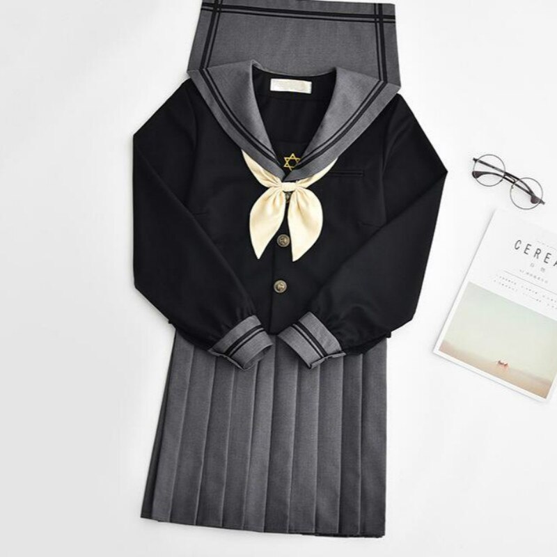 Black JK Uniform Autumn Long Sleeve Japanese Schoo... – Vicedeal