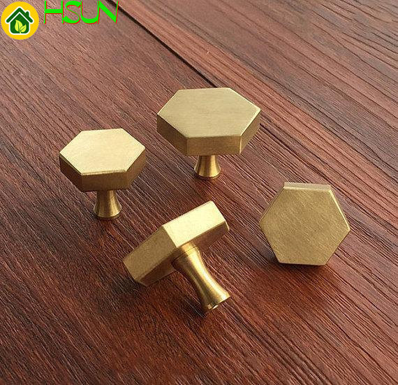 Brass Hexagon Knobs Cabinet Knob Handle Dresser Kn... – Grandado
