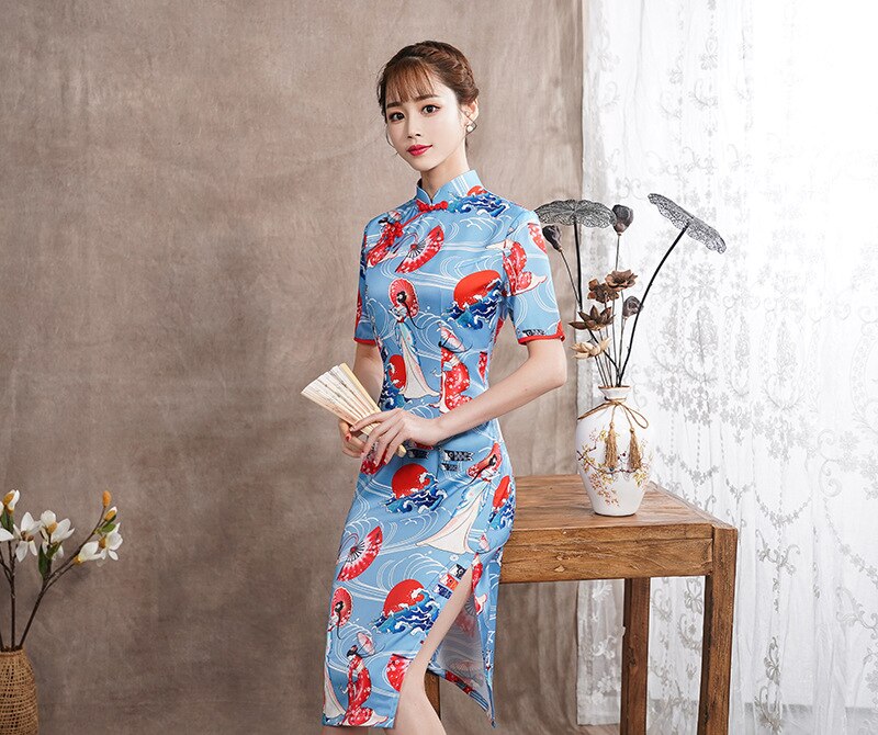 Home Sleepwear Evening Party Chinese Bodycon Dress... – Vicedeal