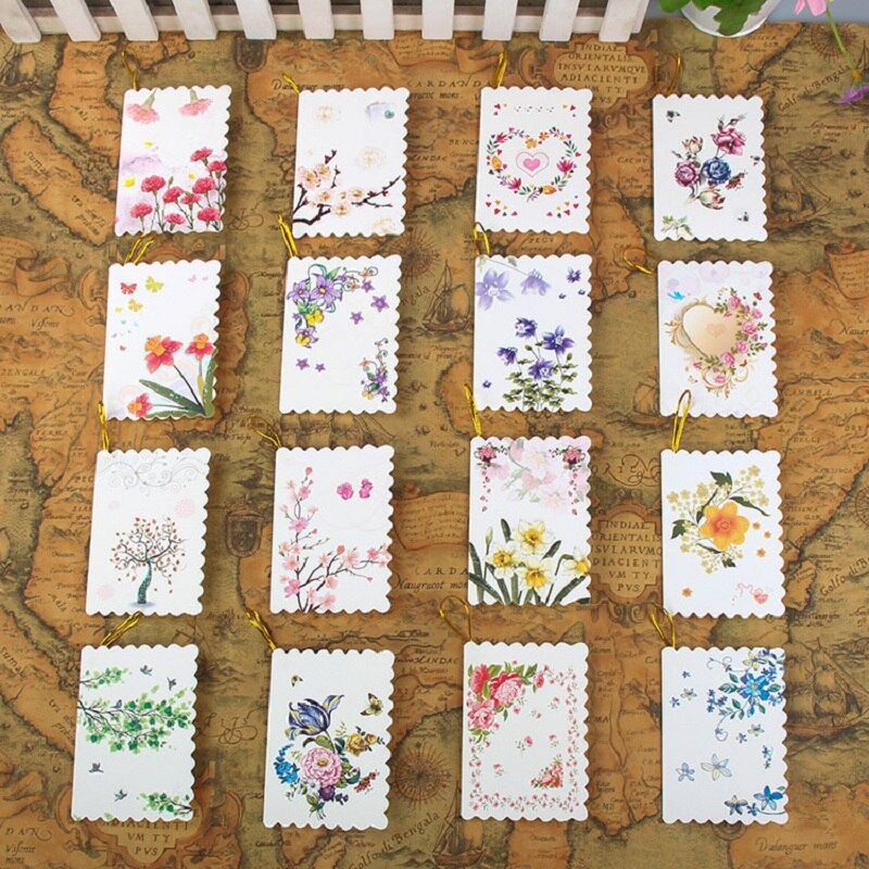 80pcs Beautiful Small Greeting Card Flash Pink Flo... – Grandado