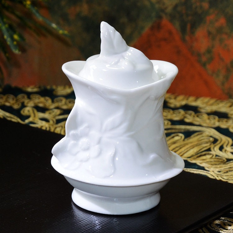 sugar pot Embossed process ceramic condiment pot w... – Vicedeal