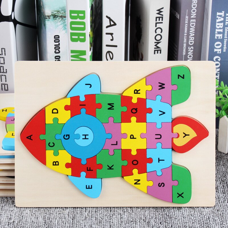 Houten 3D Alfabet Puzzels 26 Brief Cognitieve Puzz... – Vicedeal