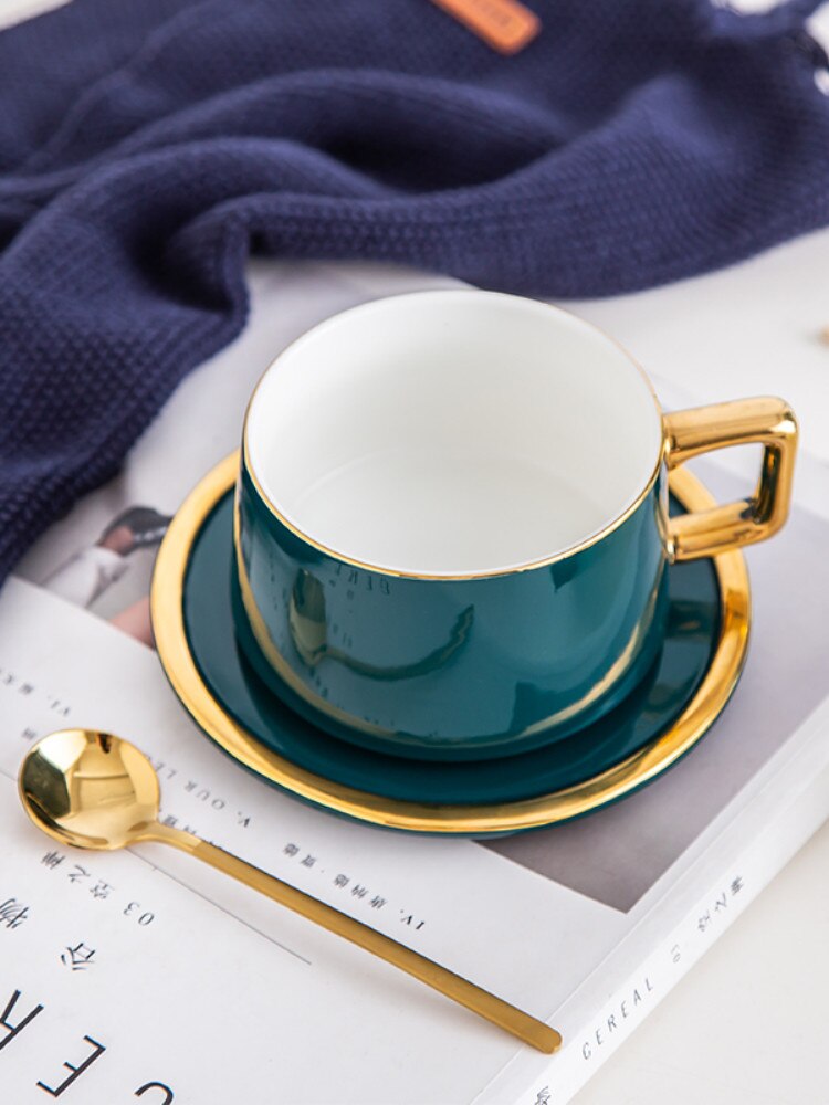 Ceramic Luxury Coffee Cup With Spoon European Coff... – Grandado