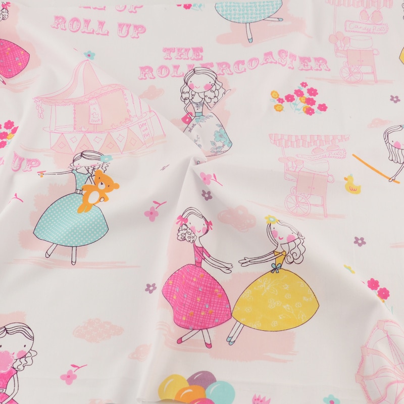 Cotton Fabric Pretty Girl Sewing Cloth Cover Home ... – Grandado
