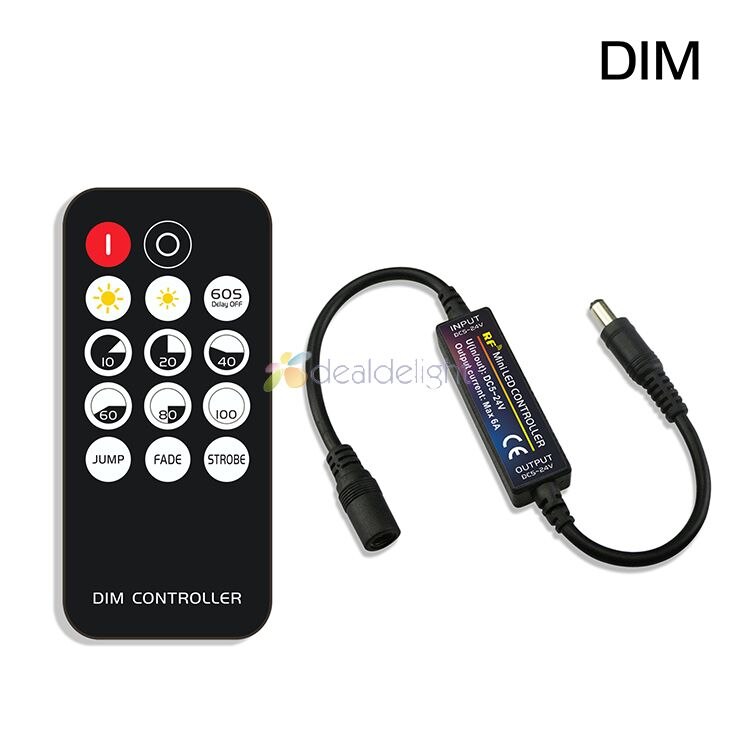LED Strip Controller with RF Wireless Remote DC5-2... – Grandado