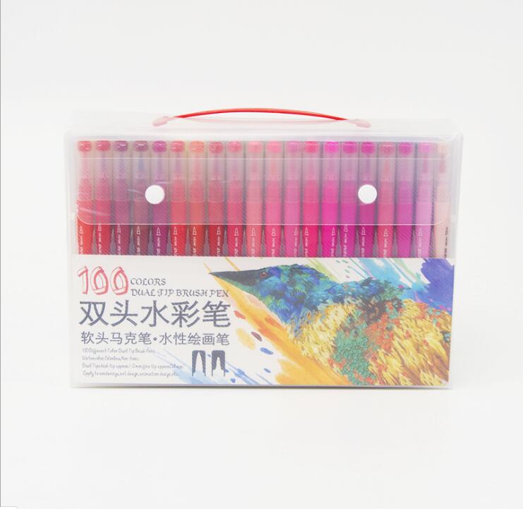 100 farger akvarell tusjer for tegning maleri akva... – Grandado