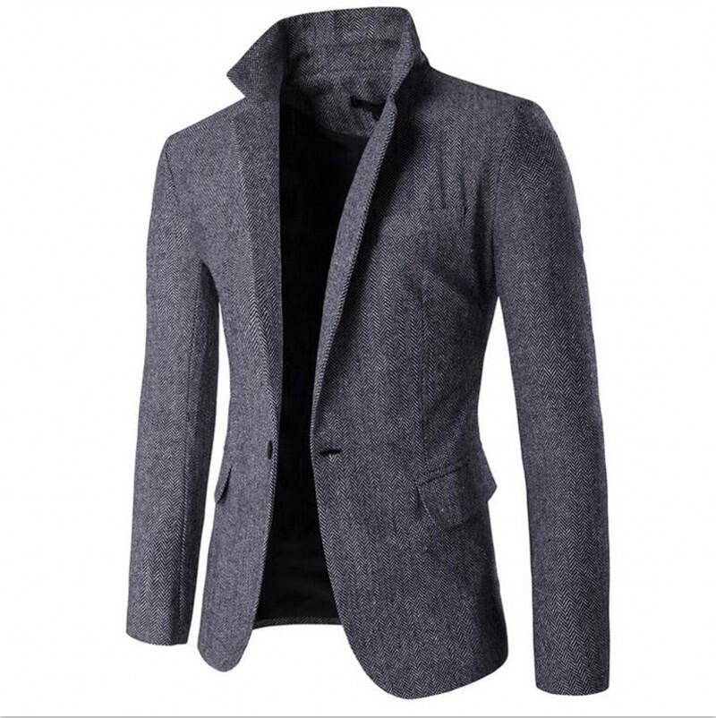 Autumn Mens Office Work Blazer Single Button Blaze... – Grandado