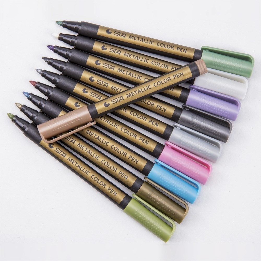 STA10PCS Metal Art Marker Black Card Paint Write H... – Grandado