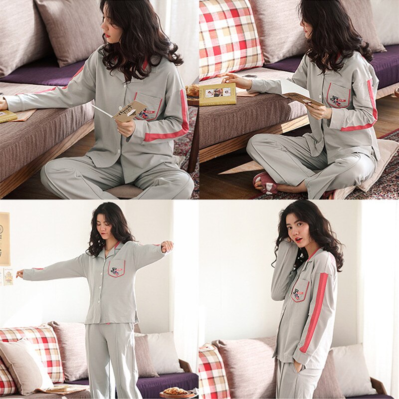 Autumn Nursing Maternity Pajamas Winter 100% Cotto... – Grandado