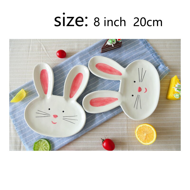 1PC 8 inch Ceramic Dinner Plate for Kids Rabbit Ce... – Grandado