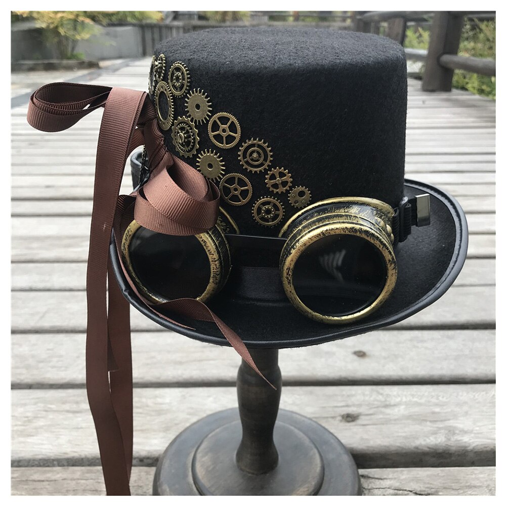 Women Handmade Steampunk Top Hat With Gear Glasses... – Grandado