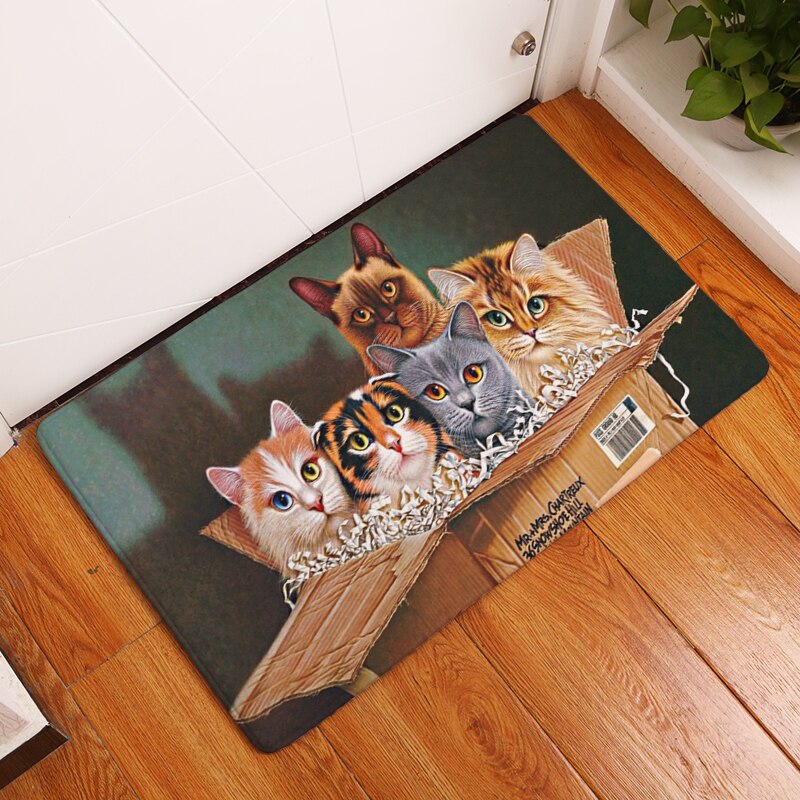 Rectangle Light Door Mats Cute Cartoon Kitten Cats... – Grandado