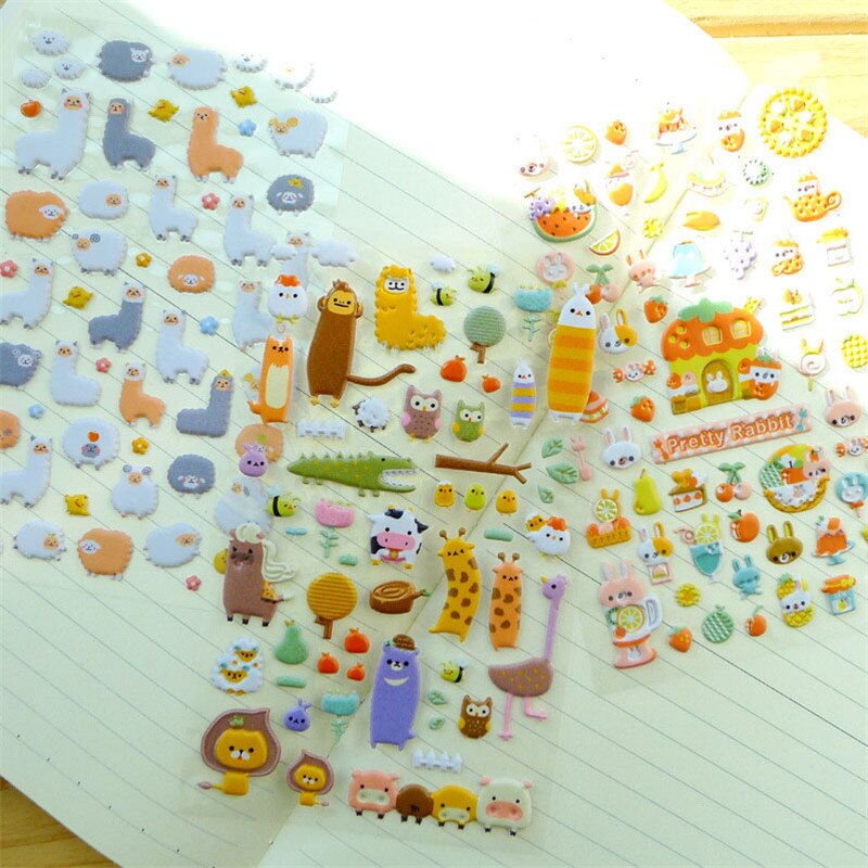 4 Pcs Randomly 3D Waterpoof Puffy Bubble Stickers ... – Grandado