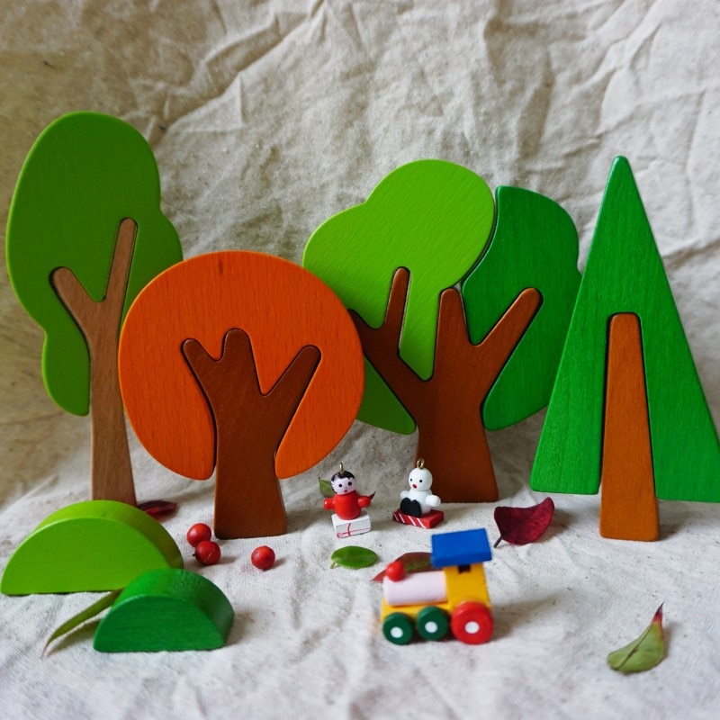 6pcs/set DIY Painting Wooden Trees Grass Toy /Kids... – Grandado