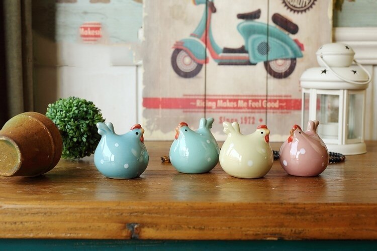 (4 Pieces/set)Mini Ceramic Hen Chicken Animals Hom... – Vicedeal