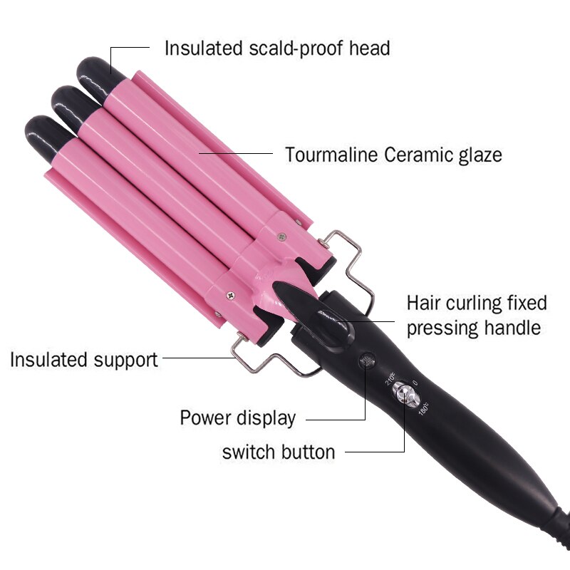 Hair Curling Iron 25mm Ceramic Triple Barrel Hair ... – Grandado