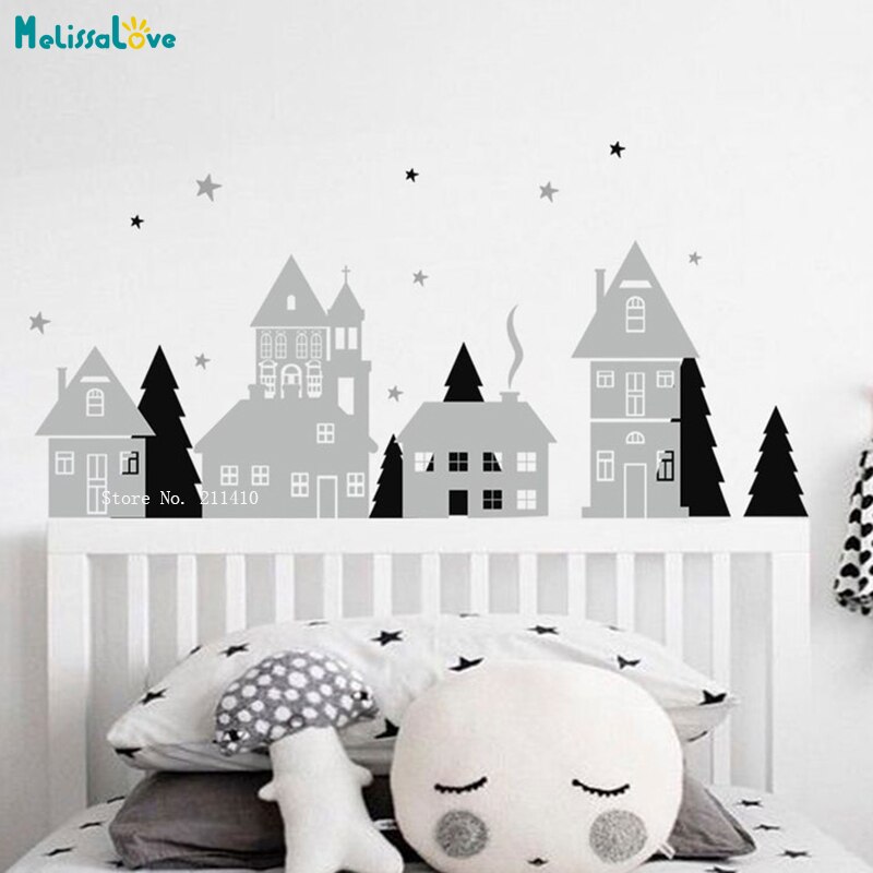 Winter Village Sticker For Kids Room Christmas Bui... – Grandado