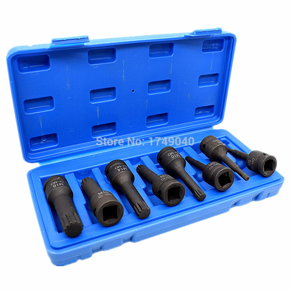 Impact Spline Socket Bits 8pcs Set M5 M6 M8 M10 M1... – Grandado