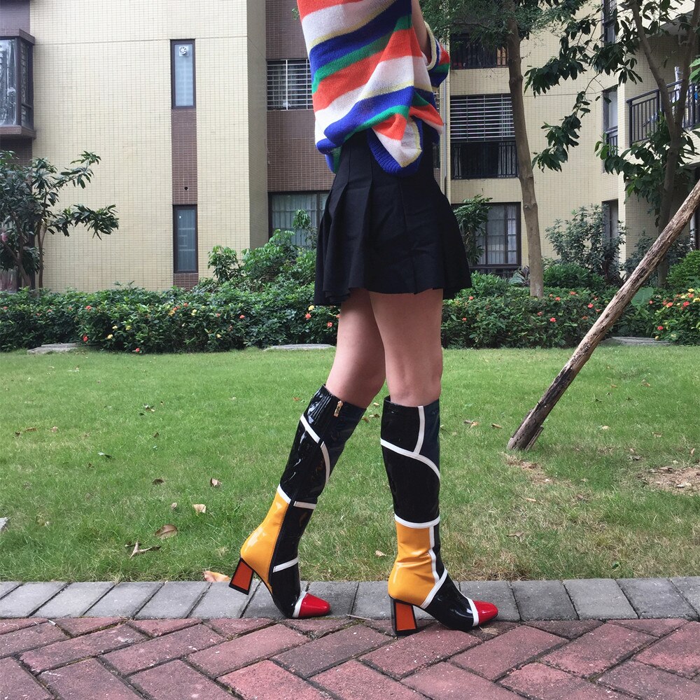 Mstacchi Newest Mixed Color Thigh High Boots Women... – Vicedeal