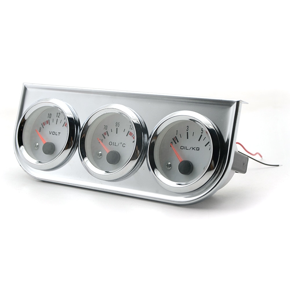 Triple Kit 52mm Oil Temp Oil Pressure Volt Gauge M... – Grandado