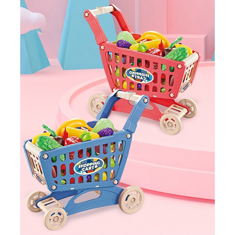 Role Play Toy Shopping Cart Set Pretend Toy Grocer... – Grandado