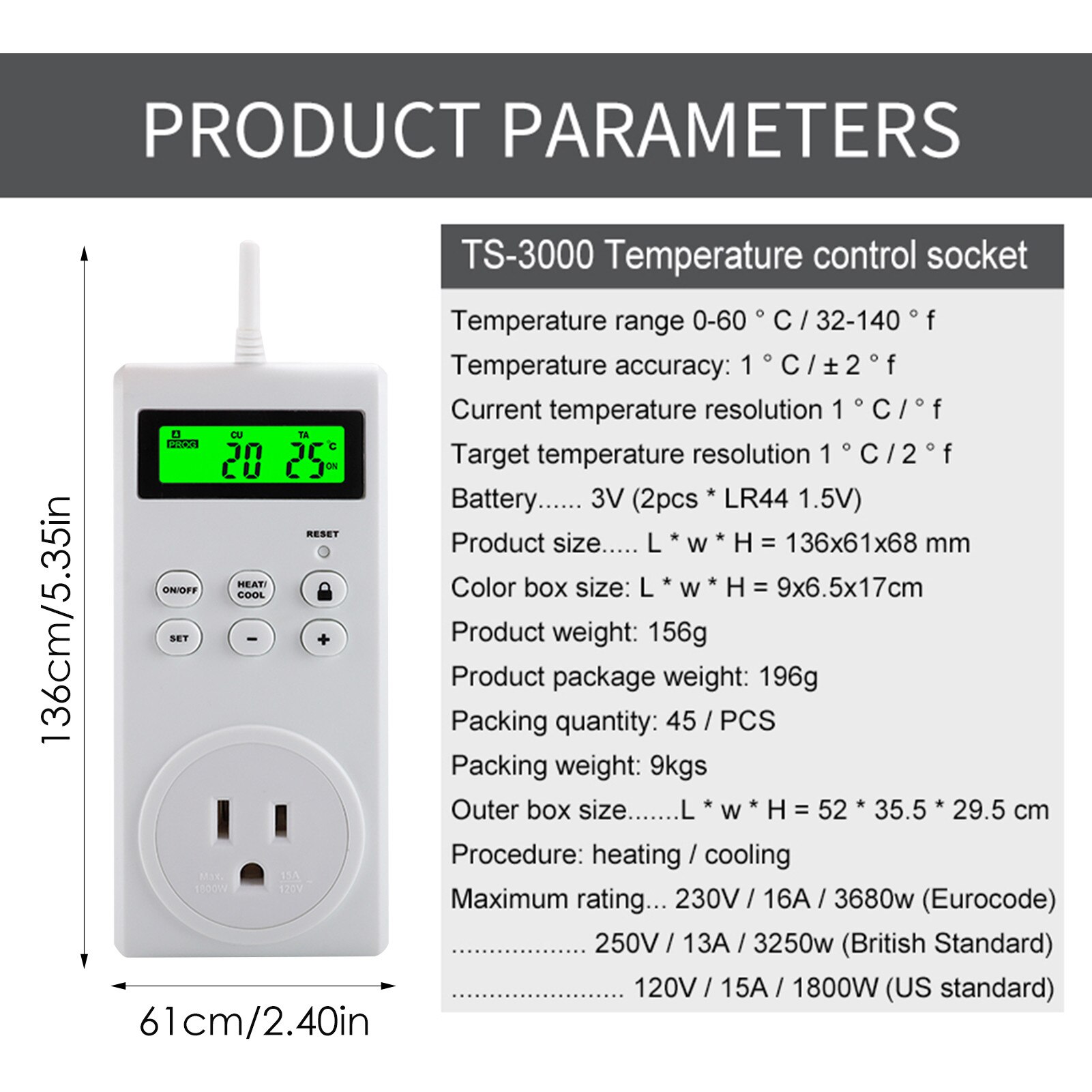 Auto Temperature Control Switch Outlet Plug In The... – Grandado
