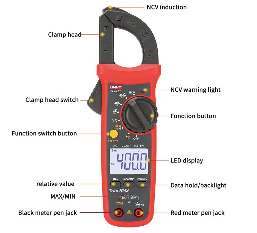 400-600A digital clamp meter automatic range true ... – Vicedeal