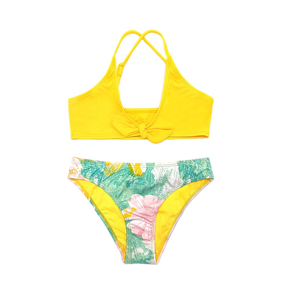 SHEKINI Girls Printing Bathing Suits Tie Knot Fron... – Grandado