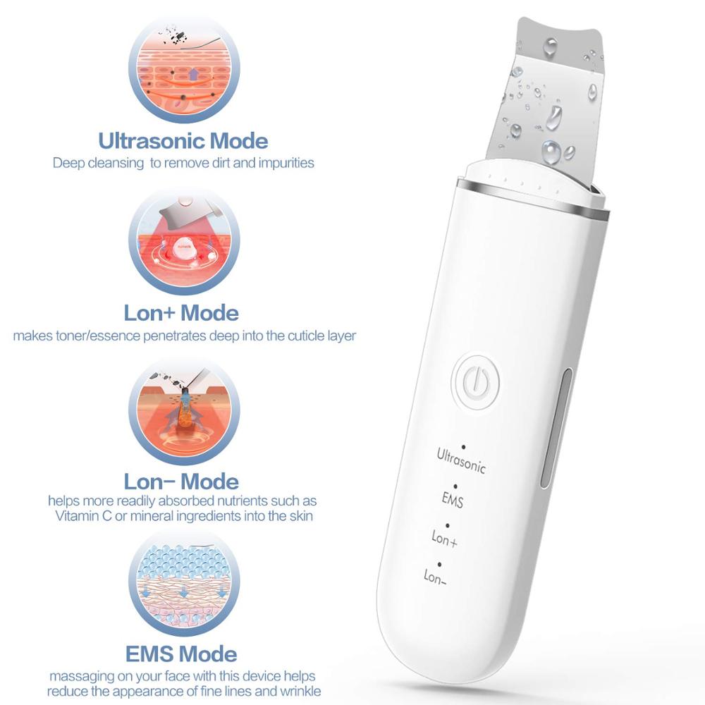 Ultrasonic Ion Face Cleansing Skin Scrubber Peelin. Grandado