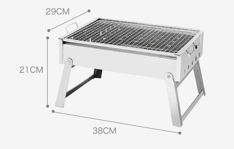 38*29cm thick stainless steel barbecue grill porta... – Grandado