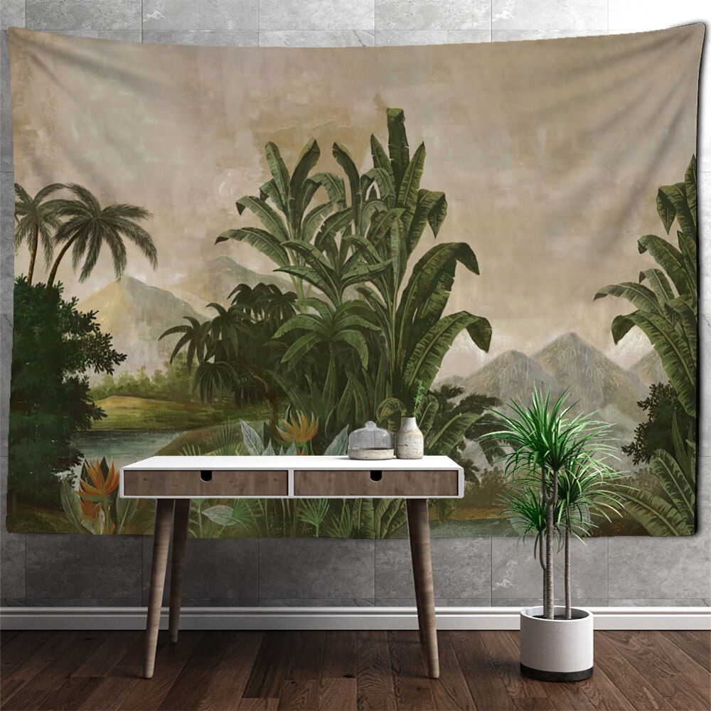 Palm Tree Banana Leaf Tapestry Wall Hanging Bohemi... – Vicedeal