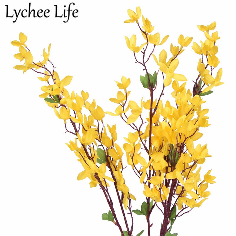 Lychee Yellow Winter Jasmine Flower 3pcs Artificia... – Grandado