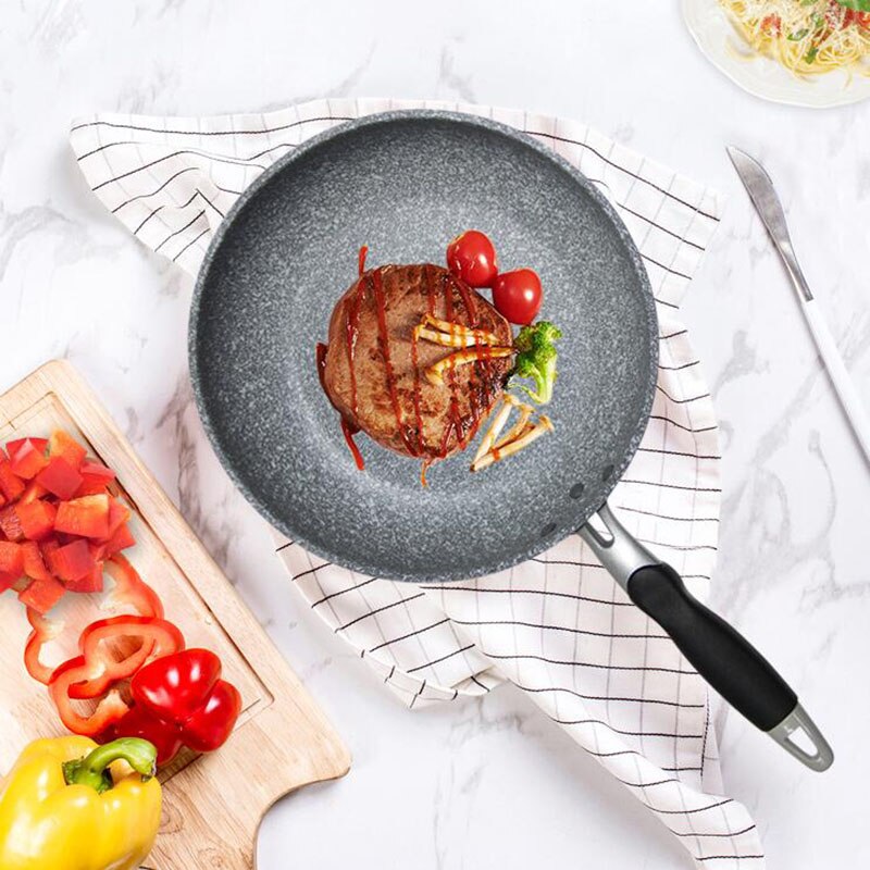 20-28cm Deep Grill Frying Pan with Lid Non-stick C... – Grandado