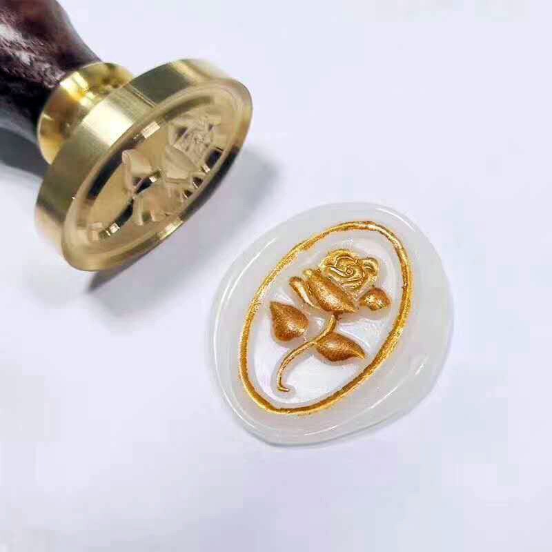 Embossed 3D rose flower Leaf Wax Seal stamp,weddin... – Grandado