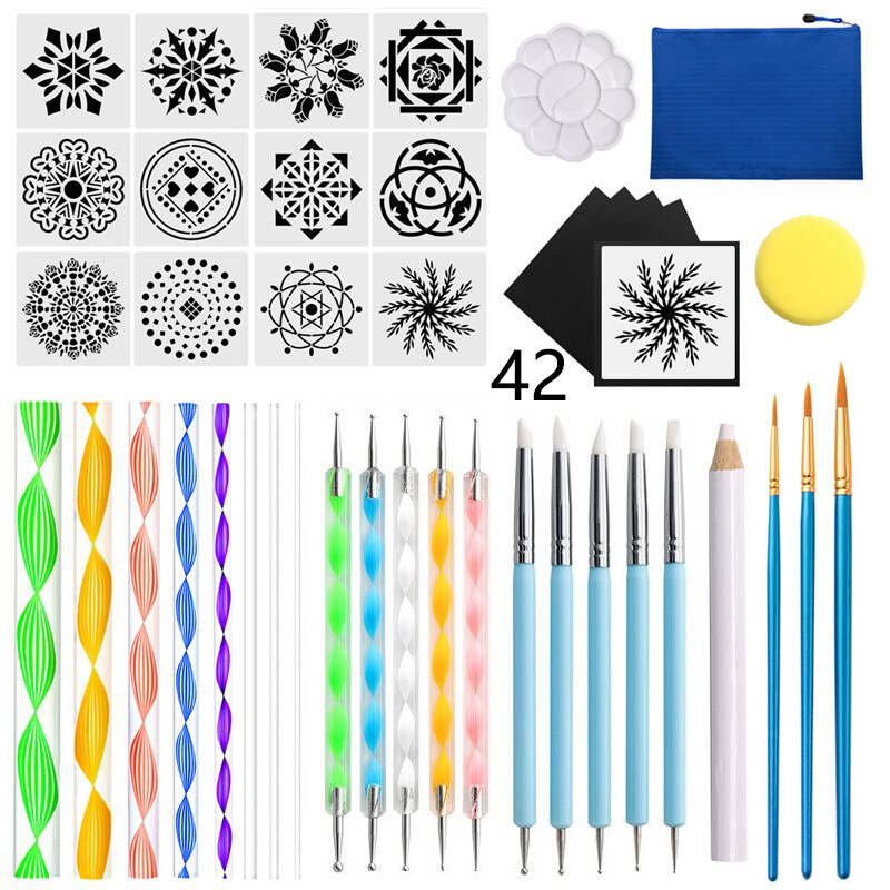 42pcs DIY Mandala Dotting Tools Set Portable Multi... – Grandado