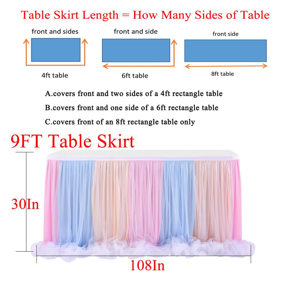 Long Thread Ribbon Table Skirt for Wedding Party D... – Grandado