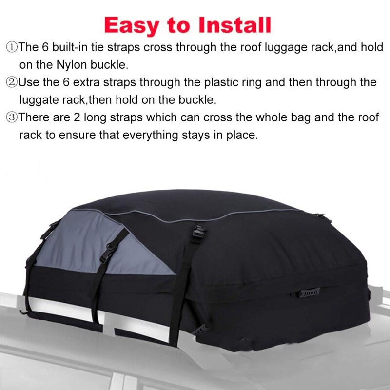 Car Roof Bag & Rooftop Cargo Carrier 15 Cubic ... – Grandado