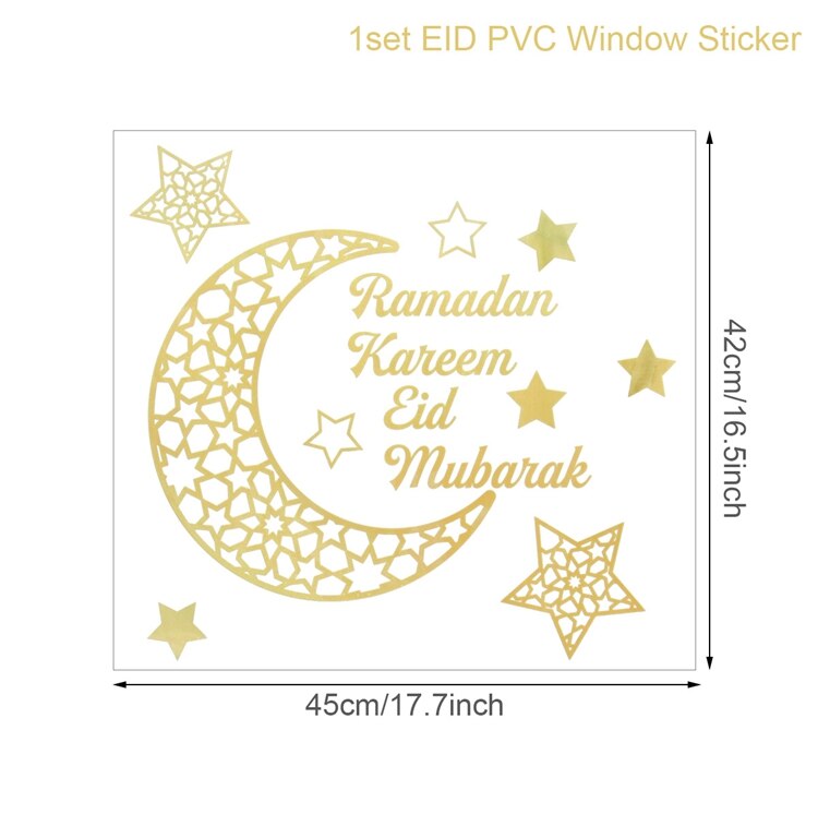 Eid Mubarak Window Sticker Ramadan Decoration For ... – Grandado