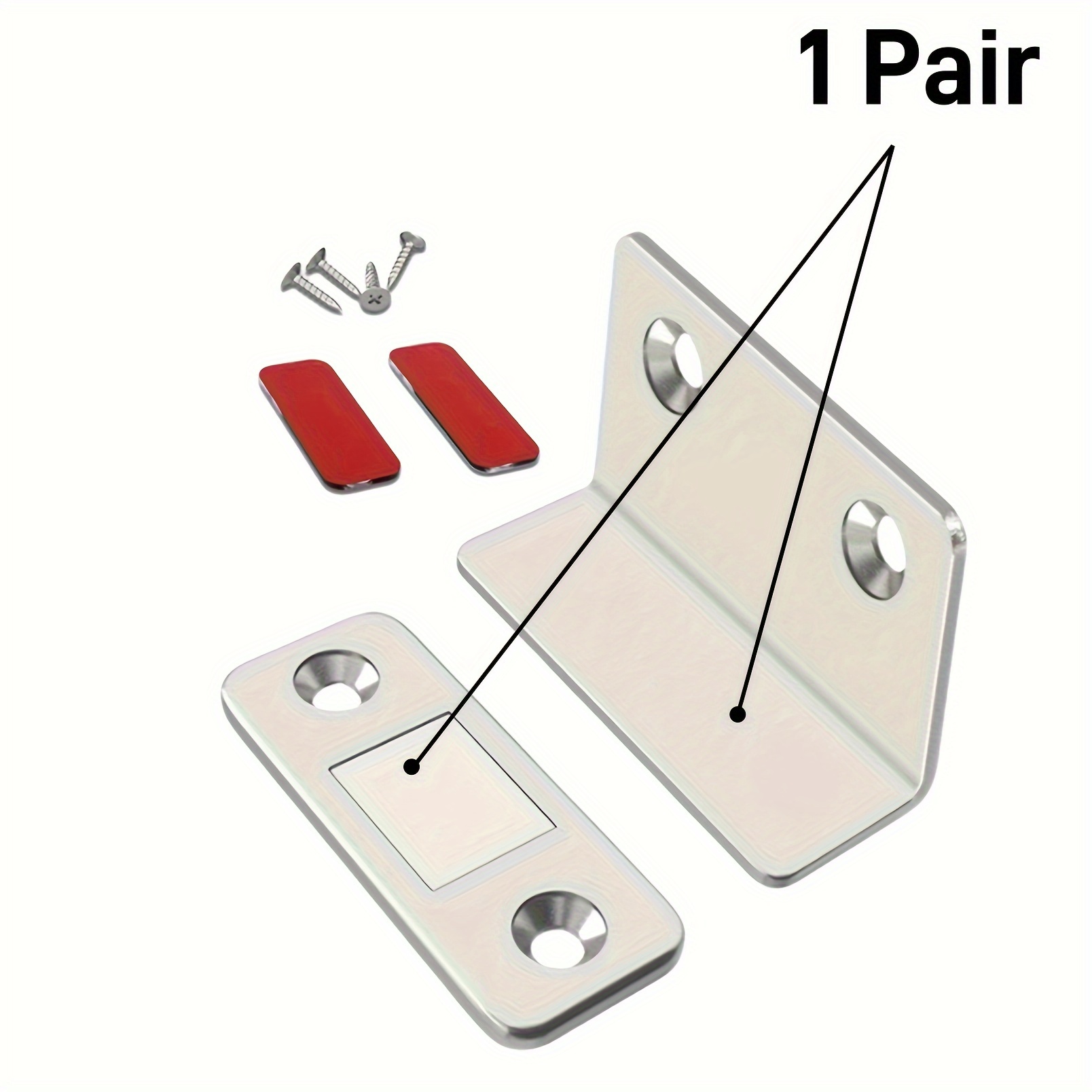 Strong magnets for cabinets, silver-aluminum magne... – Grandado