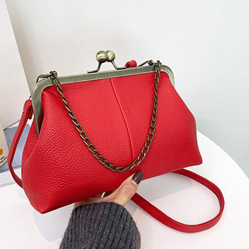 Vintage Soft Skin Shell Bag Lychee Pattern Handbag... – Grandado