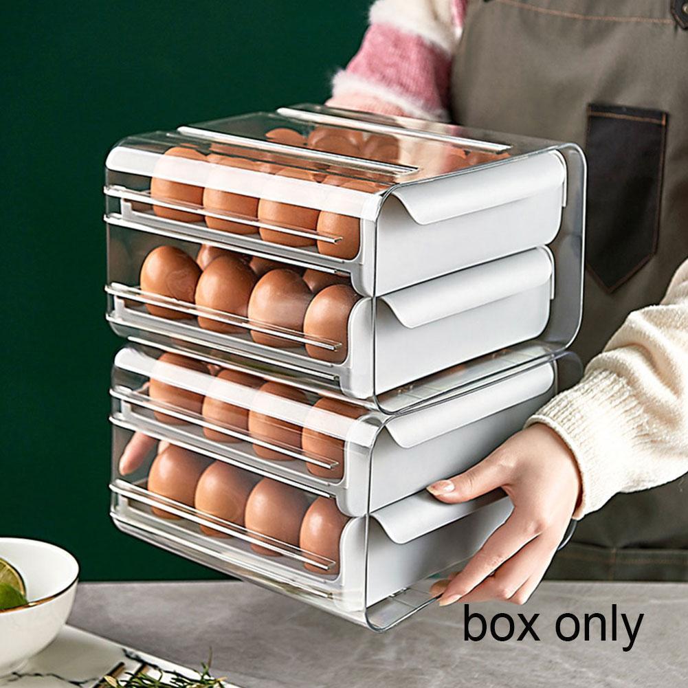 32 Grids Egg Storage Box Fridge Transparent Double... – Grandado
