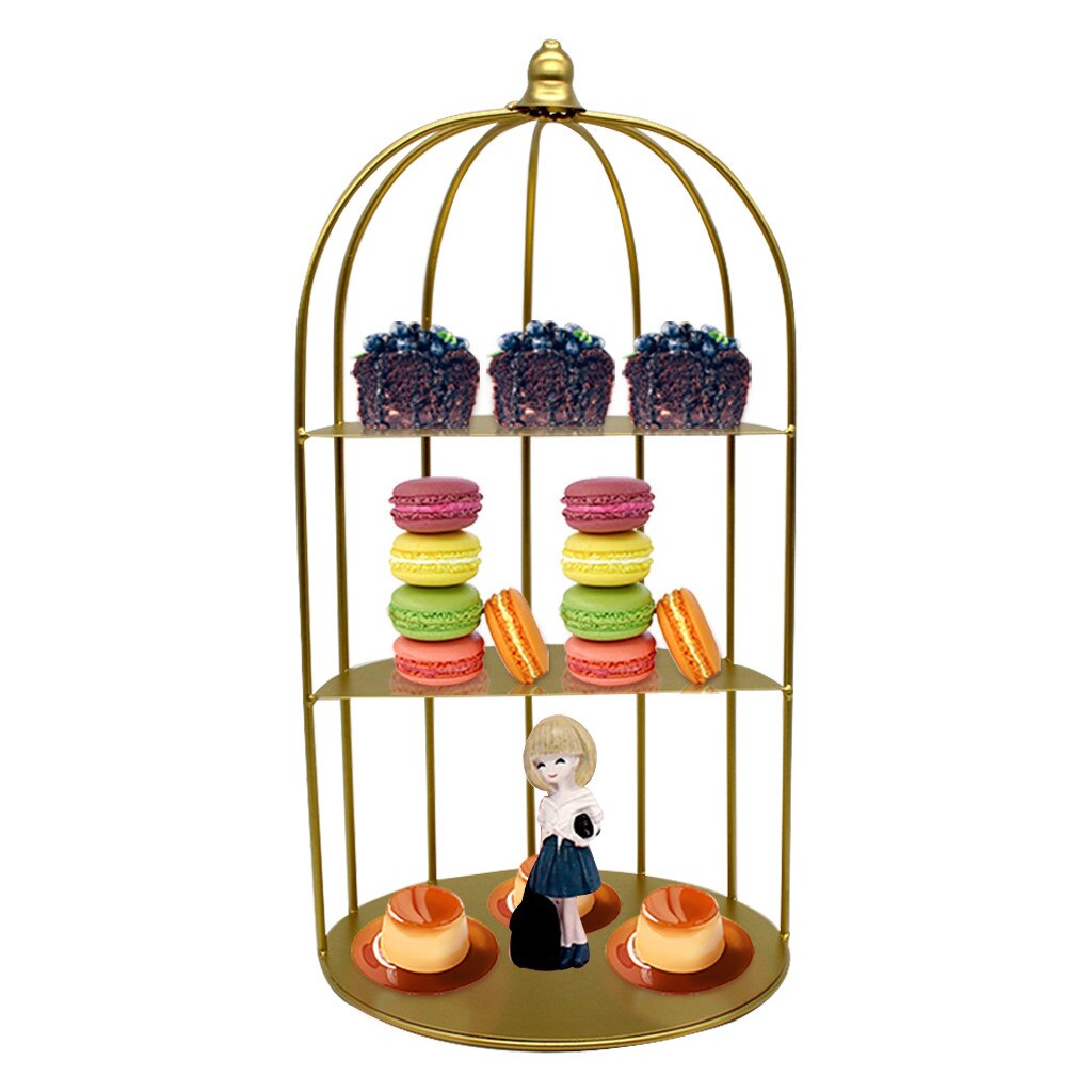 Cake Dessert Rack Plates Wrought iron bird cage Eu... – Grandado