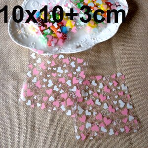 100pcs 10x10cm Pink Blue Heart Transparent Opp Pla... – Grandado