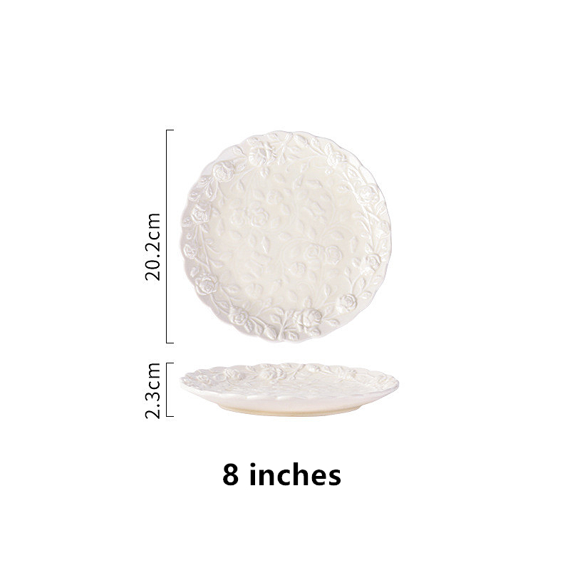 European Decorative Border Plate White Ceramic Wed... – Grandado