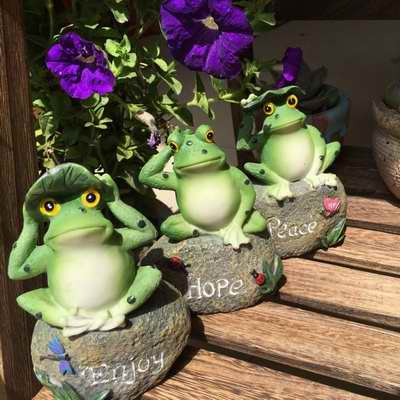 Cute Frog Decorative Stone Garden Statues and Orna... – Grandado