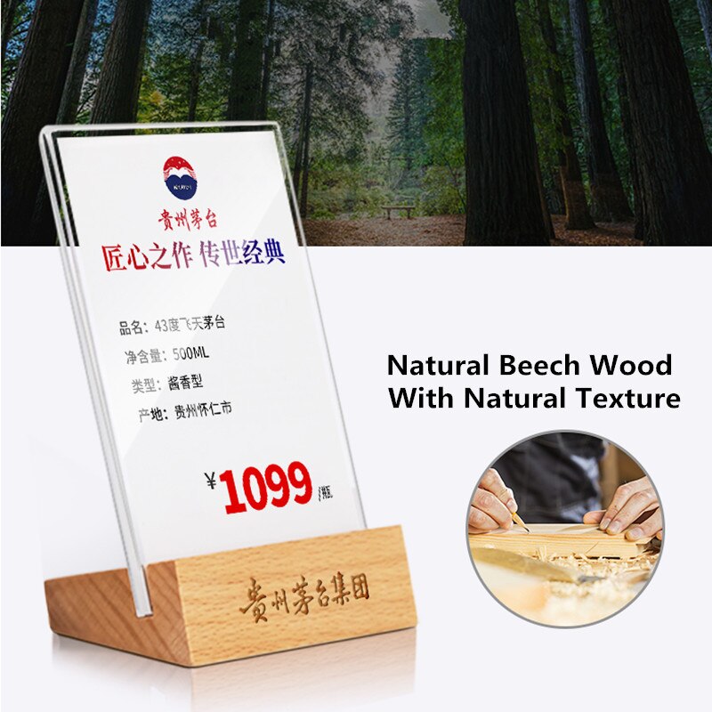 90*60mm Mini Desk Wood Acrylic Sign Holder Display... – Grandado